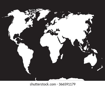Map World Black White Atlas Globe Stock Vector (Royalty Free) 366591179 ...