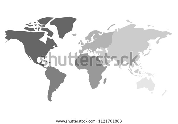 Map World Continents Grey Color Stock Vector (Royalty Free) 1121701883 ...