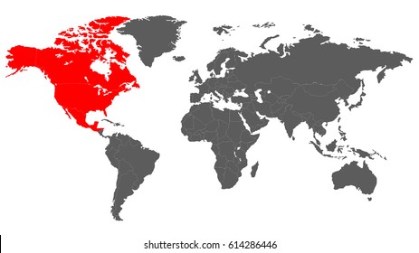 Map World Grey Color North America Stock Vector (Royalty Free ...