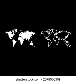 Map World Icon White Color Vector Stock Vector (Royalty Free ...