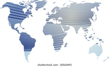 Map World Illustration Abstract Curved Lines Stock Vector (Royalty Free ...