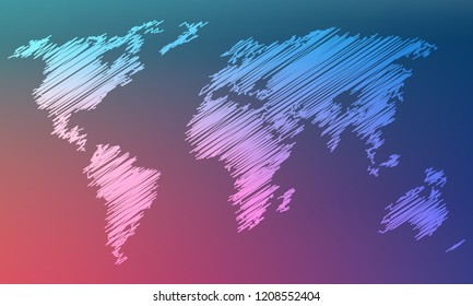 Map World On Blur Background Vector Stock Vector (Royalty Free ...