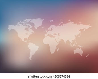 Map World On Blur Backgroundclean Vector Stock Vector (Royalty Free ...