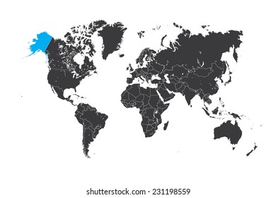 Map World Selected Country Alaska Stock Vector (Royalty Free) 231198559