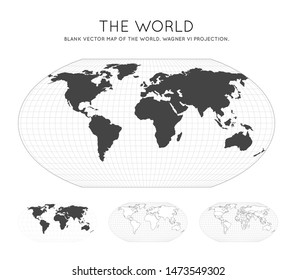 Map World Wagner Vi Projection Globe Stock Vector (Royalty Free ...