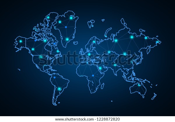 Map World Wire Frame 3d Mesh Stock Vector (Royalty Free) 1228872820 ...