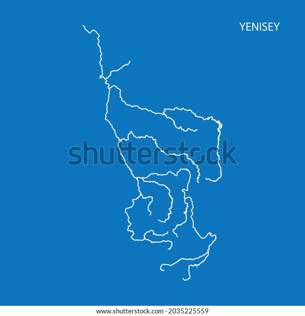 Map Yenisey River Drainage Basin Simple Stock Vector (Royalty Free ...