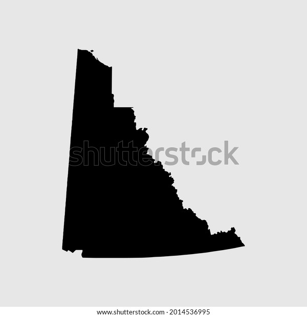 Map Yukon Canada Outline Silhouette Vector Stock Vector (Royalty Free ...
