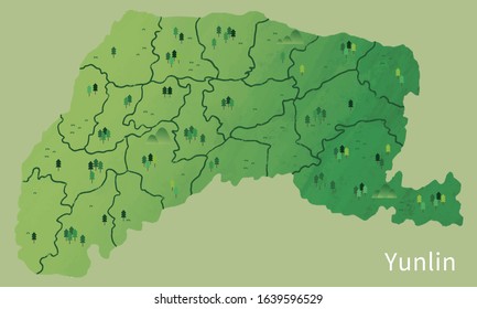Map Yunlin Town Taiwan Stock Vector (Royalty Free) 1639596529 ...