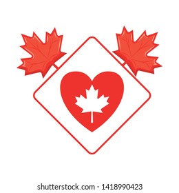 Canadian Maple Leaf Symbol Half Outline Stock Vector (Royalty Free ...