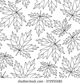 Maple Leaves Line Drawing Background Stock Vector (Royalty Free ...