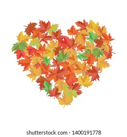 Maple Leaves Shape Heart Vector Illustration Stock Vector (Royalty Free ...