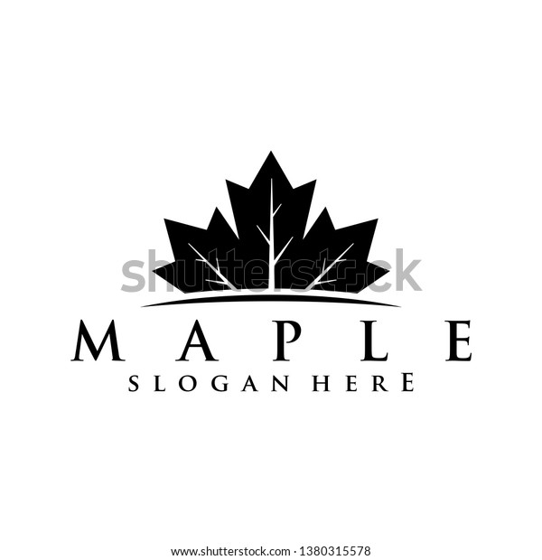 maple logo concept black and white vector