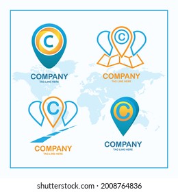Mapping Company Vector Blue Orange Logo Stock Vector (Royalty Free ...