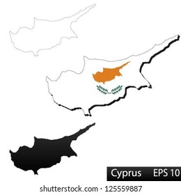 Maps Cyprus 3 Dimensional Flag Clipped Stock Vector (Royalty Free ...
