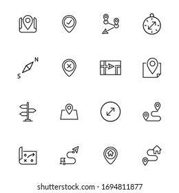 Maps Line Icons Set Stroke Vector Stock Vector (Royalty Free ...