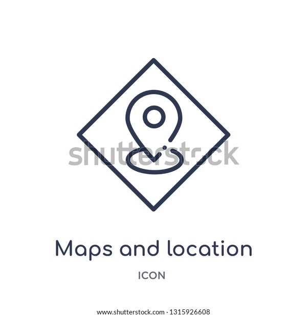 Maps Location Icon Signs Outline Collection Stock Vector (Royalty Free ...