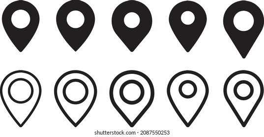 Maps Pin Location Direction Mark Icon Stock Vector (Royalty Free ...
