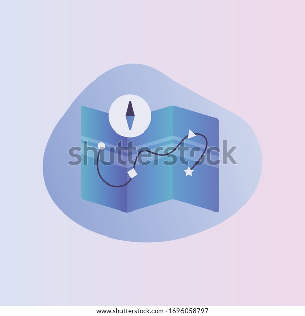Maps Route Location Road Map Direction Stock Vector (Royalty Free ...