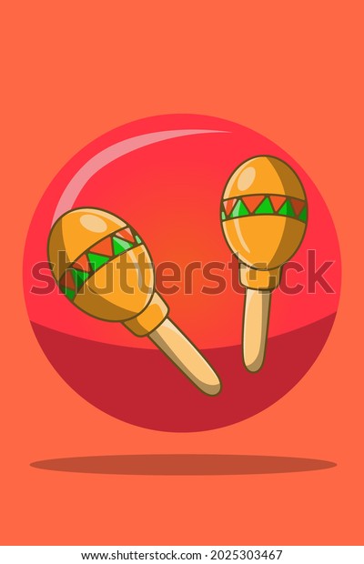 Maracas Cartoon Hand Drawing Vector Illustration Stock Vector (Royalty ...