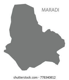 Maradi Map Niger Grey Illustration Silhouette Stock Vector (Royalty ...