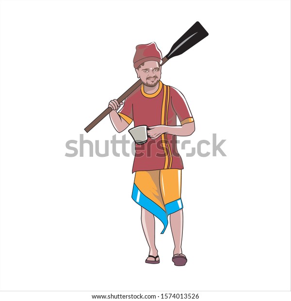 Marathi Man Tradition Mascot Design Vector Stock Vector (Royalty Free ...