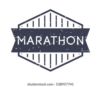 Marathon Badge Vector Logo Sport Label Stock Vector (Royalty Free ...