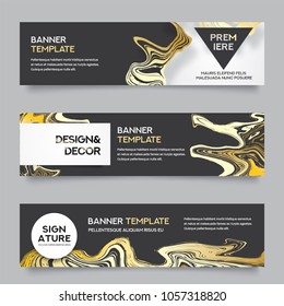 Marble Abstract Background Web Banner Template Stock Vector (Royalty ...