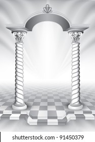 Marble Columns Archway Stock Vector (Royalty Free) 91450379