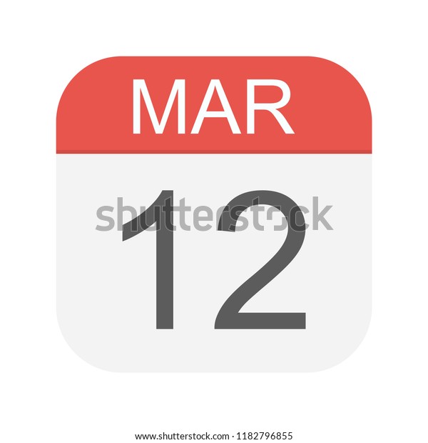 March 12 Calendar Icon Vector Illustration Stock Vector (Royalty Free ...