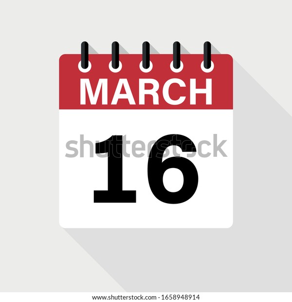 March 16 Calendar Icon Calendar Icon Stock Vector (Royalty Free ...