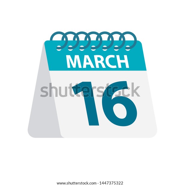 March 16 Calendar Icon Vector Illustration Stock Vector (Royalty Free ...