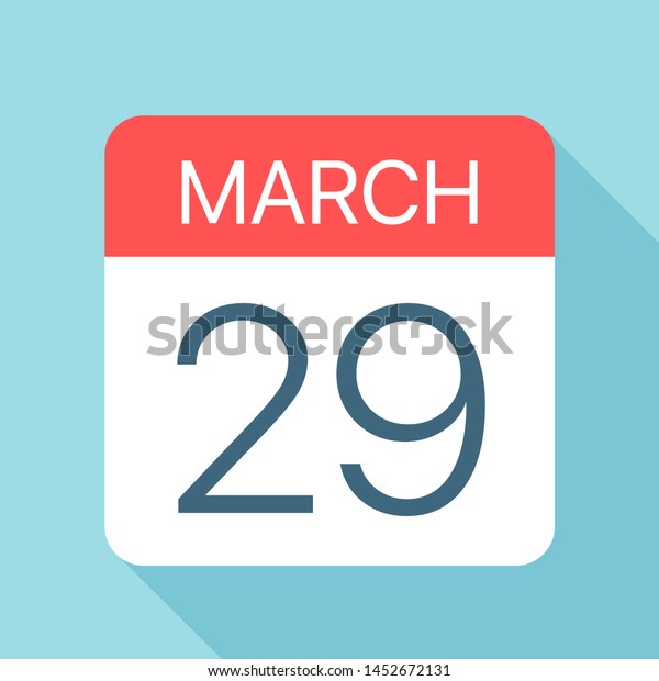 March 29 Calendar Icon Vector Illustration Stock Vector (Royalty Free ...
