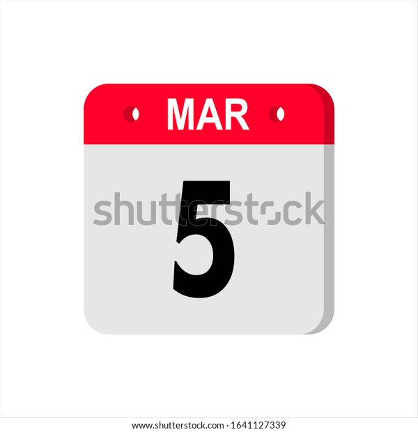March 5 Calendar Icon Calendar Icon Stock Vector (Royalty Free ...