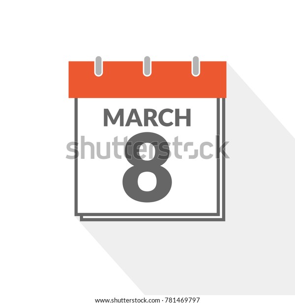 March 8 Calendar Date Icon Illustration Stock Vector (Royalty Free ...