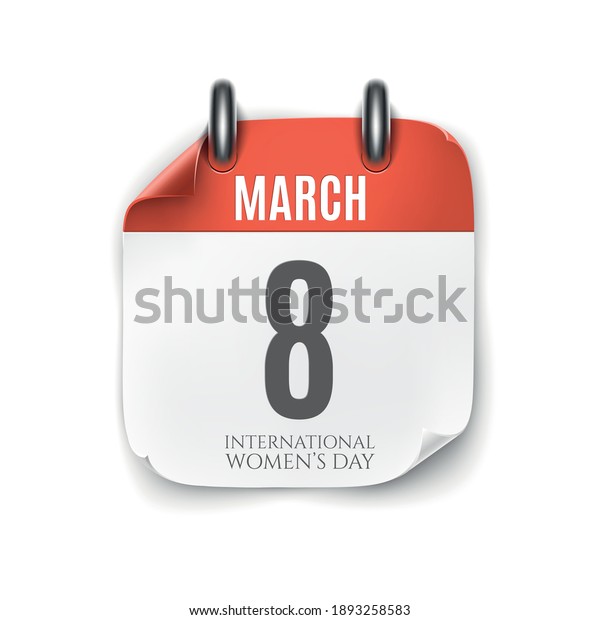 March 8 Calendar Icon Isolated On Stock Vector (Royalty Free ...
