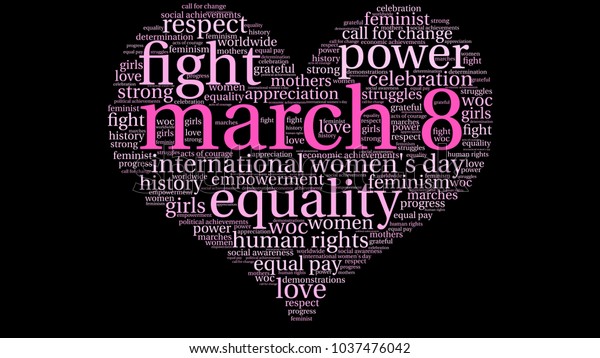 March 8 Word Cloud On Black Stock Vector (Royalty Free) 1037476042 ...