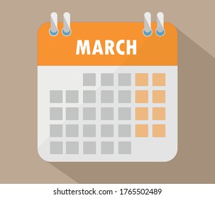March Calendar Vector Calendar Poster Graphic Stock Vector (Royalty ...