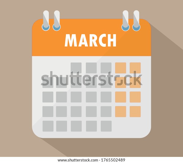 March Calendar Vector Calendar Poster Graphic Stock Vector (Royalty ...