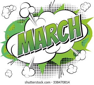 March Comic Book Style Word Stock Vector (Royalty Free) 338470814 ...