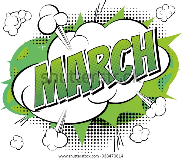 March Comic Book Style Word Stock Vector (Royalty Free) 338470814 ...