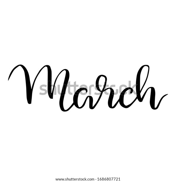 Marzo: texto escrito a mano escritura: vector de stock (libre de ...