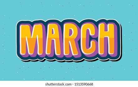March Month Vector Art Font Cool Stock Vector (Royalty Free) 1513590668 ...