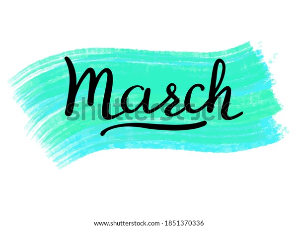 March Month Vector Black Lettering Illustration Stock Vector (Royalty ...