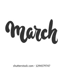 March Written Word March On White Stock Vector (Royalty Free ...