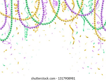 Mardi Gras Background Template Festive Banner Stock Vector (Royalty ...