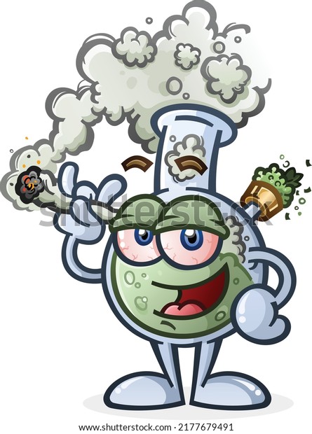 Marijuana Bong Vector Cartoon Character Illustration: เวกเตอร์สต็อก ...