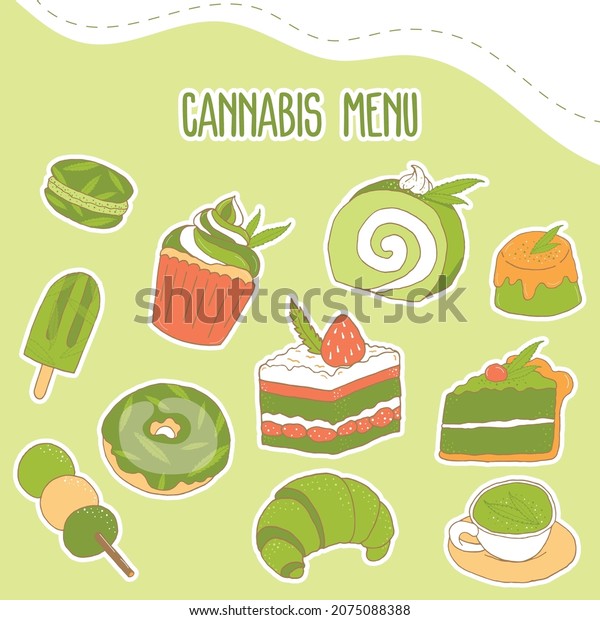 Marijuana Cannabis Sweets Menu Made Cannabis Stock Vector (Royalty Free ...