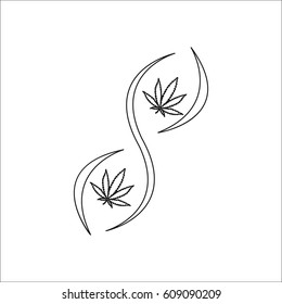 Marijuana Dna Symbol Simple Line Icon Stock Vector (Royalty Free ...