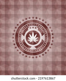 Marijuana Leaf Icon Inside Red Seamless Stock Vector (Royalty Free ...